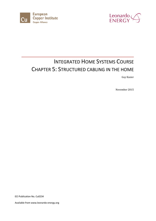 Integrated Home Systems - Chapter 5 - Structured Cabling | PDF