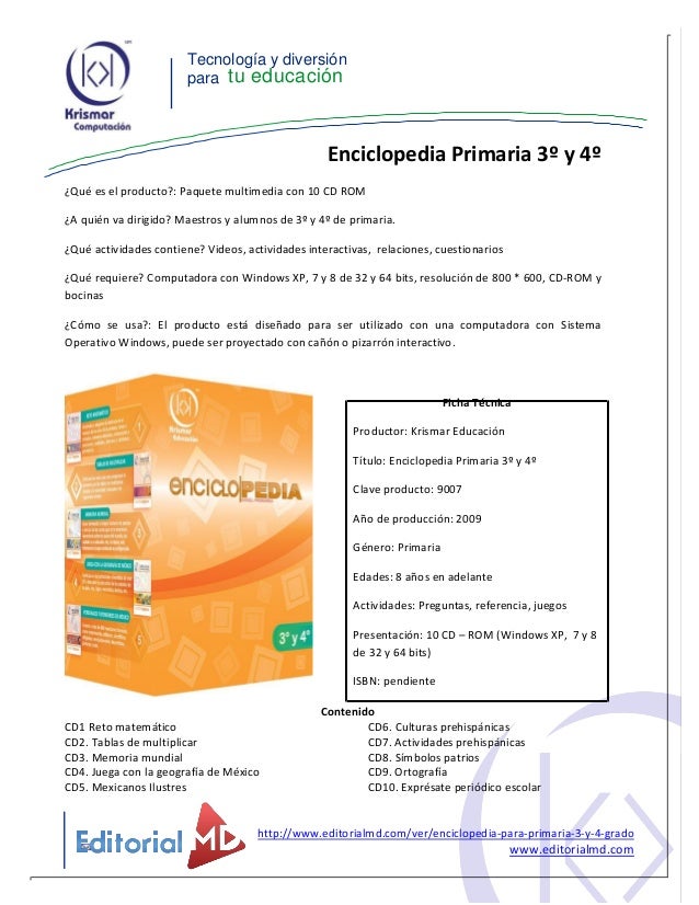 Enciclopedia para Primaria Tercero y Cuarto Grado