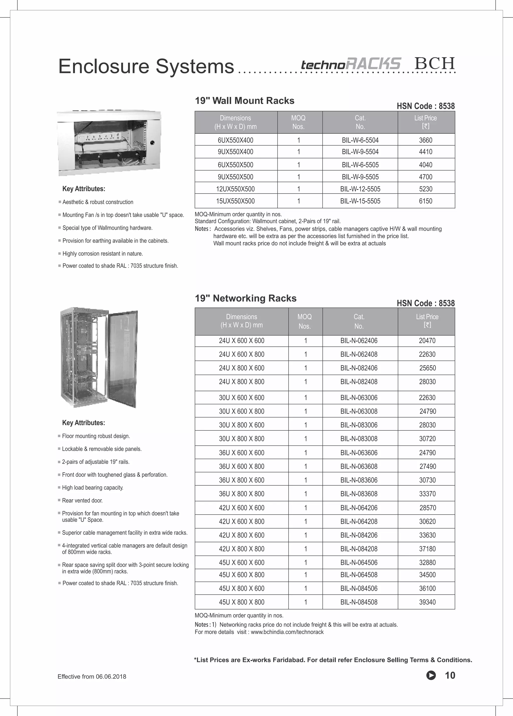 Enclosure Price List | PDF