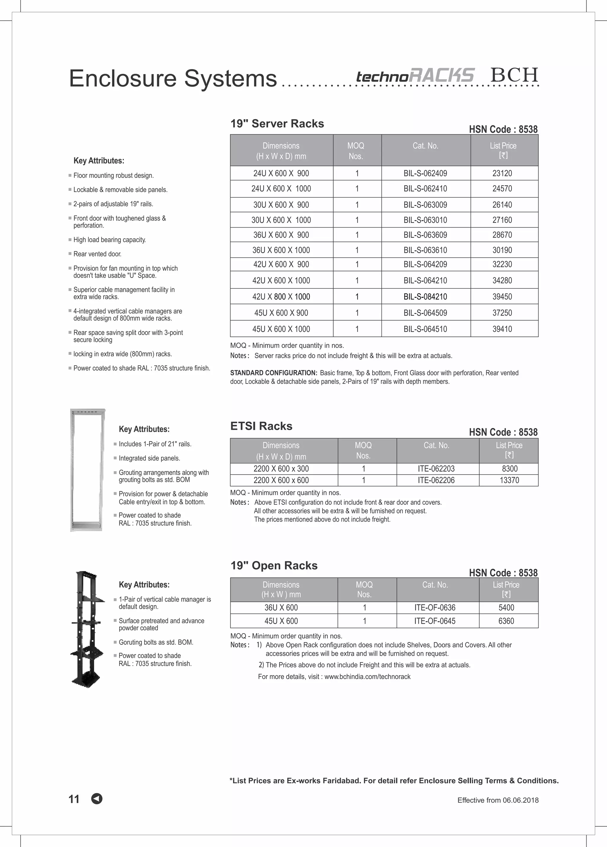 Enclosure Price List | PDF
