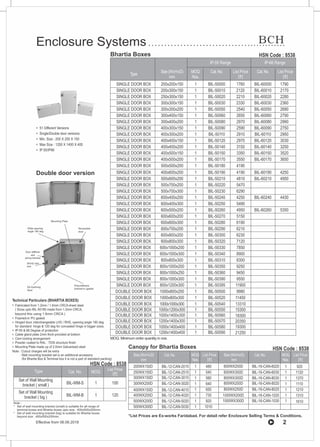 Enclosure Price List | PDF