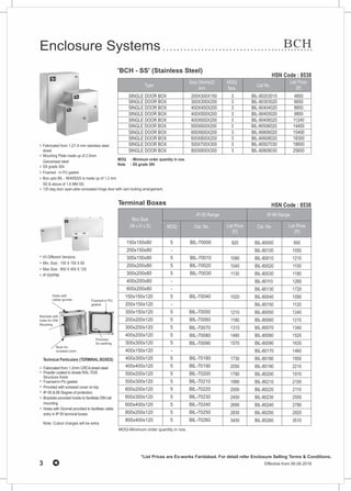 Enclosure Price List | PDF