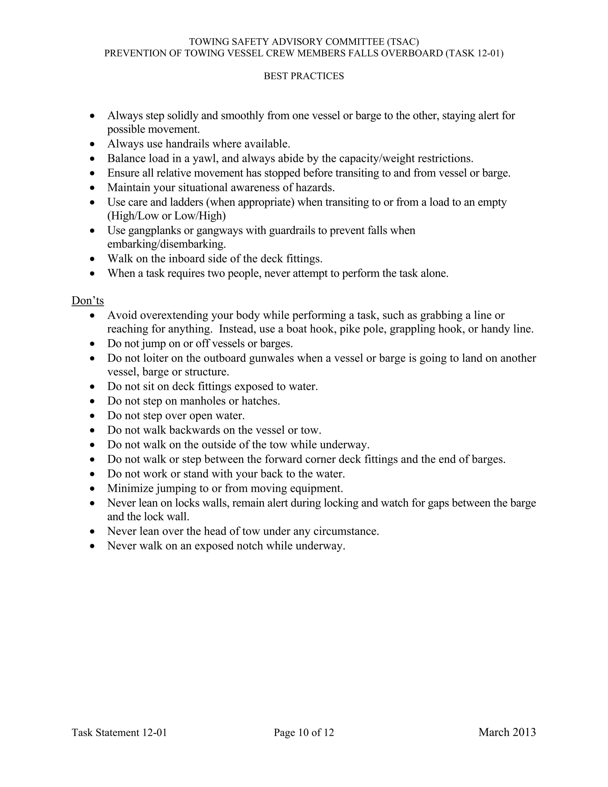 TSAC Fall Prevention Best Practices | PDF