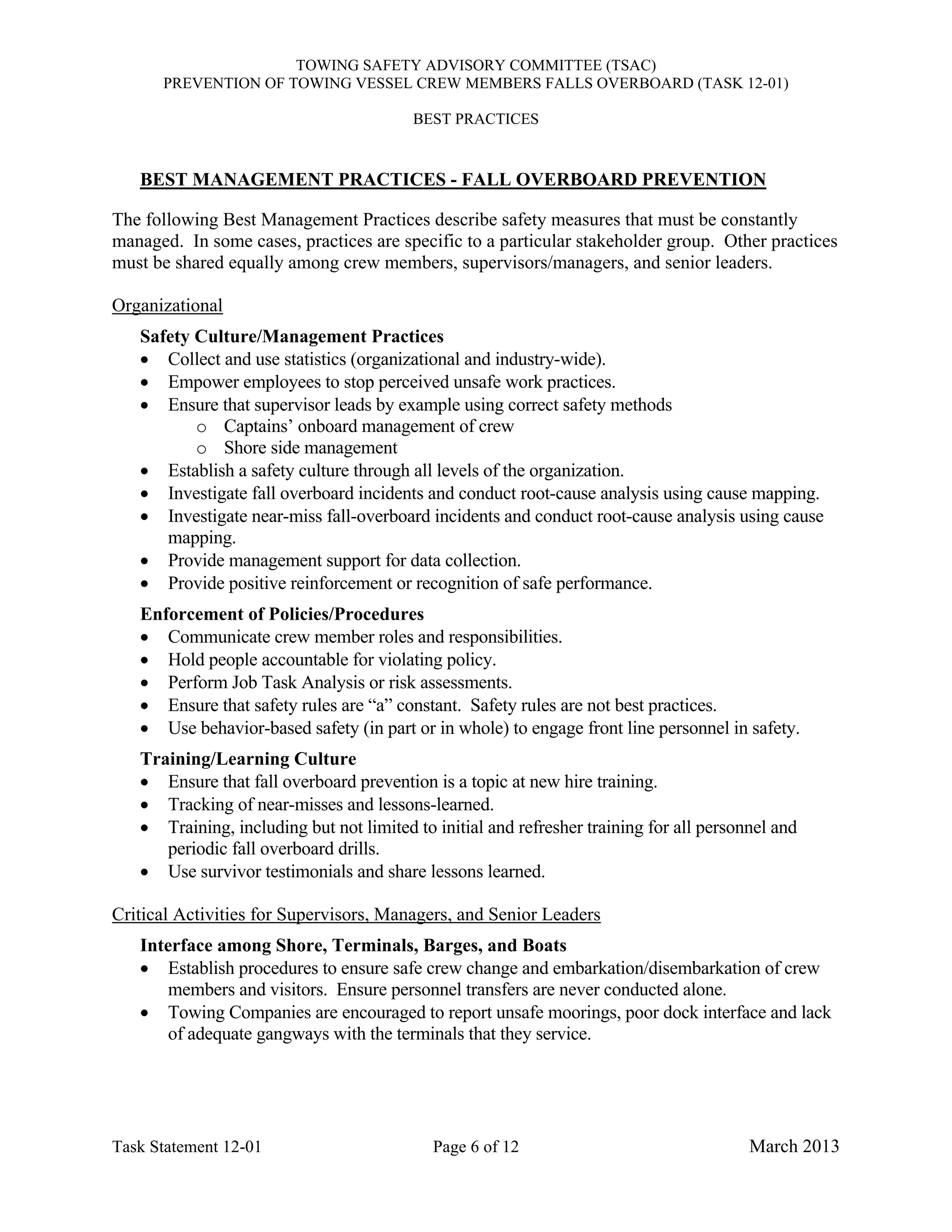 TSAC Fall Prevention Best Practices | PDF