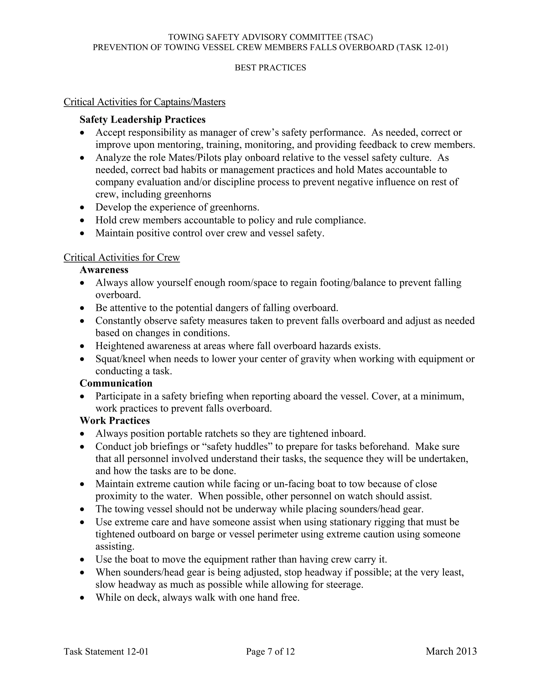 TSAC Fall Prevention Best Practices | PDF