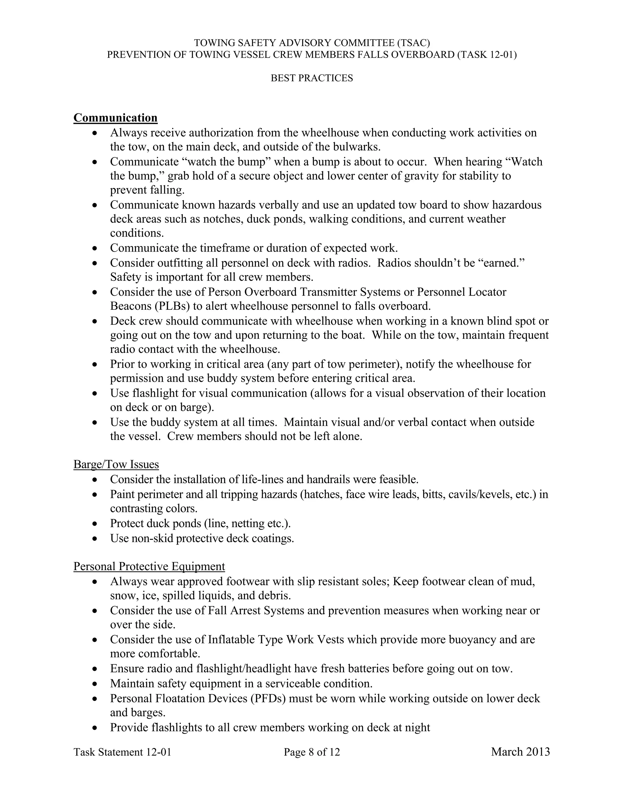 TSAC Fall Prevention Best Practices | PDF