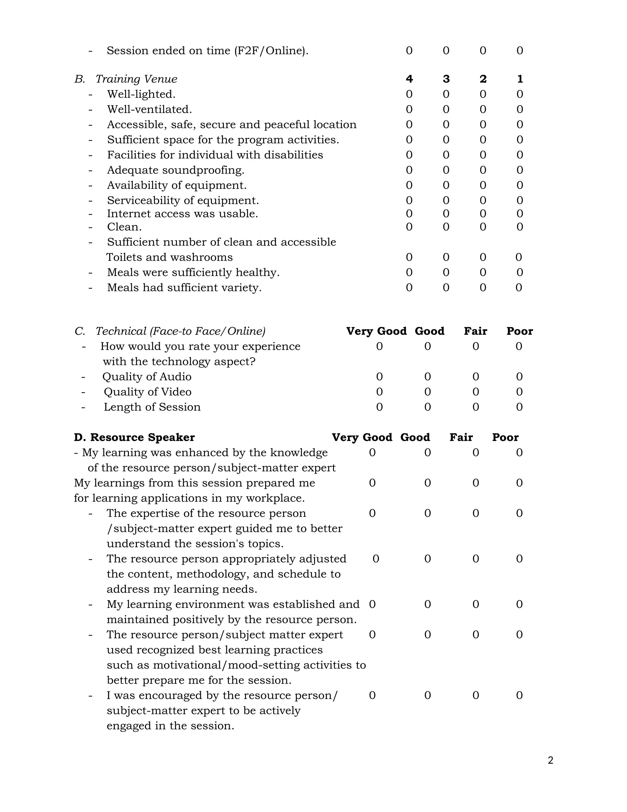 Enclosure No. 7 Sample End-of-Day Evaluation Tool.docx