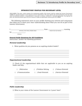 Enclosures. Forms and Templates- SSLG Election | DOCX