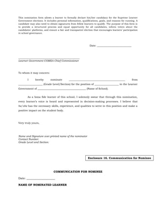 Enclosures. Forms and Templates- SSLG Election | DOCX