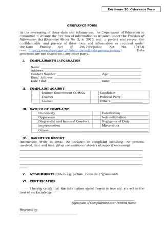 Enclosures. Forms and Templates- SSLG Election | DOCX