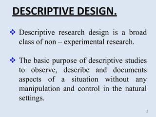 Non Experimental Descriptive Study | PPTX