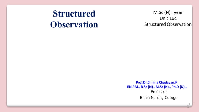 Structured Observation Pptx Science