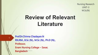 ENC Msc 3 Unit Research Literature.ppt