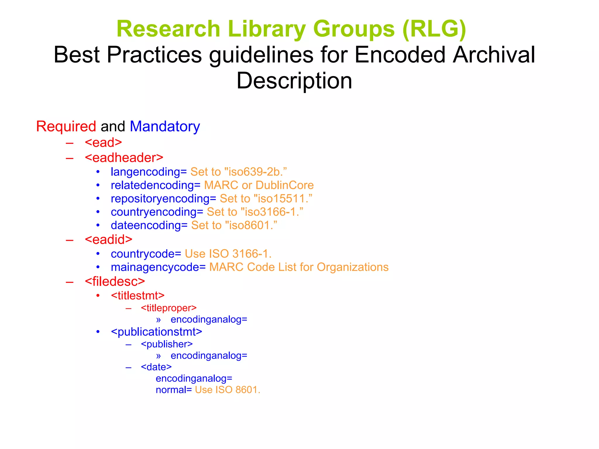 Encoded Archival Description (EAD) | PPT