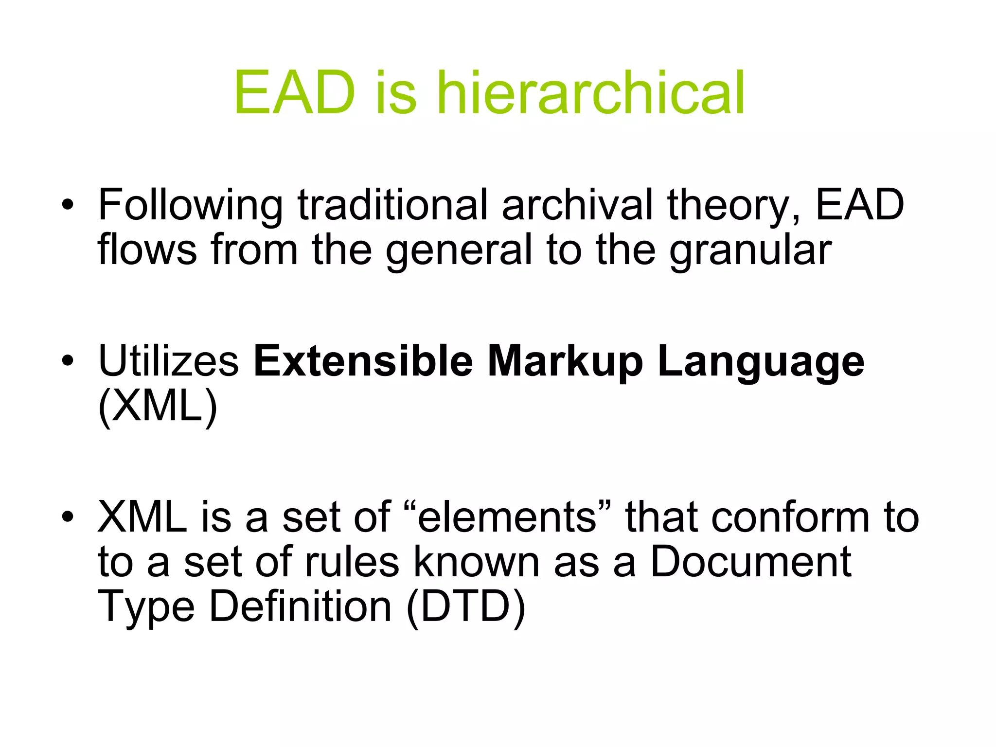 Encoded Archival Description (EAD) | PPT