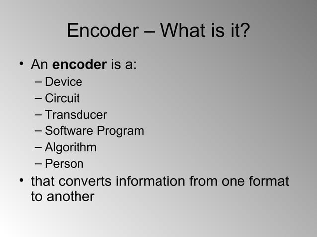 Encoders and Decoders | PPT | Free Download