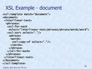 Encoding and Presenting Interlinear Text Using XML Technologies | PPT