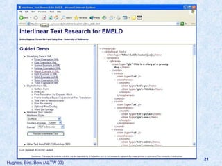 Encoding and Presenting Interlinear Text Using XML Technologies | PPT