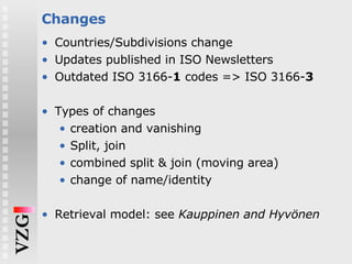 Encoding changing country codes in RDF with ISO 3166 and SKOS | PPT