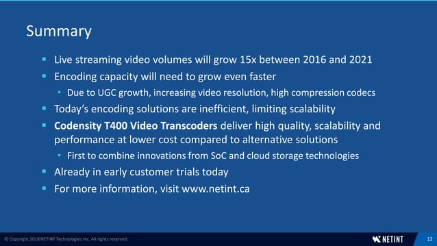 Encoding at Scale for Live Video Streaming | PPT