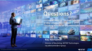 Encoding at Scale for Live Video Streaming | PDF