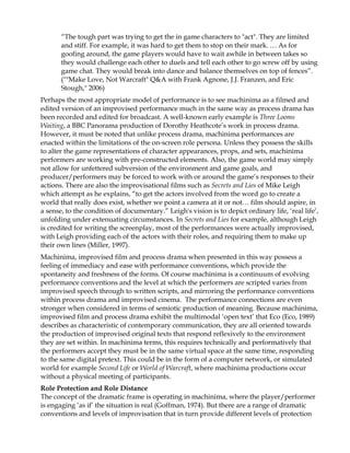 Encoding liveness: Performance and real-time rendering in machinima ...