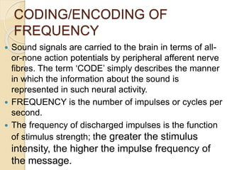 Encoding of frequency and volley theory | PPTX