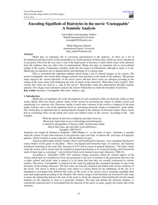 Encoding signifieds of hairstyles in the movie ‘unstoppa | PDF