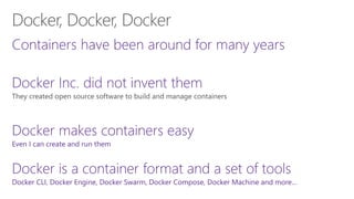 Containers in the Microsoft ecosystem | PPTX | Operating Systems | Computer Software and ...