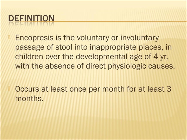 Encopresis | PPT