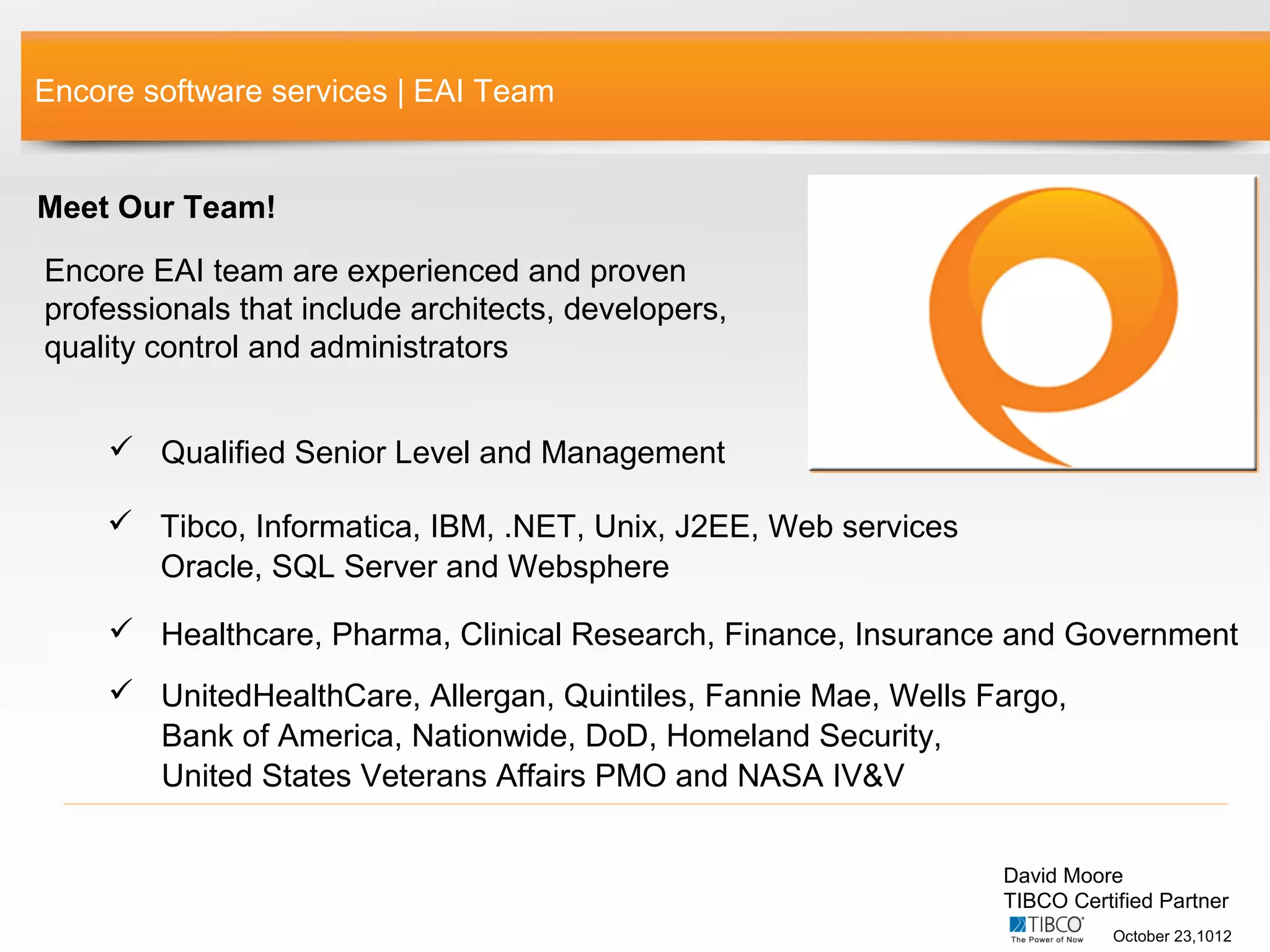 Encore Tibco AMX BPM Architecture | PPT | Business Utilities | Business