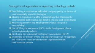 Encourage the development and diffusion of environmentally friendly ...