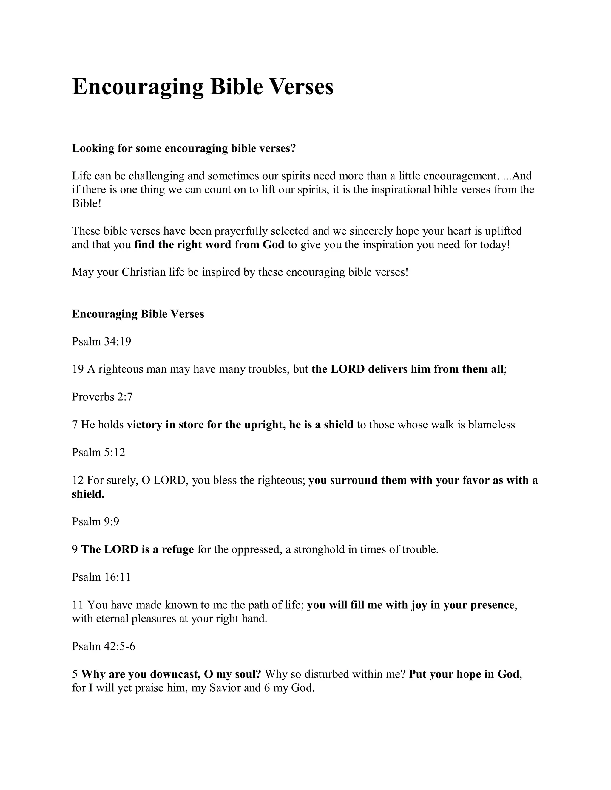 Encouraging Bible Verses Pdf