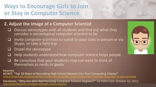 Encouraging Girls to Participate in Computer Science | PPT