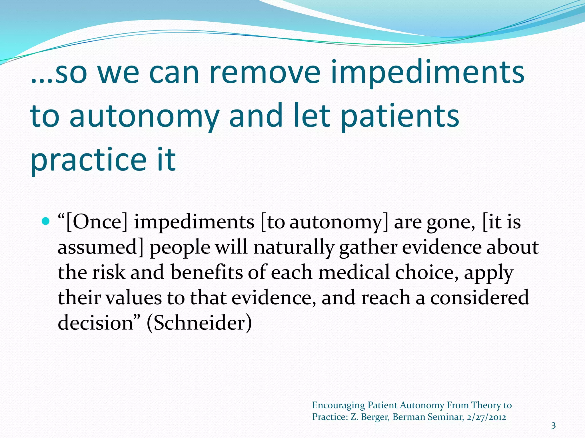 Encouraging patient autonomy | PPTX