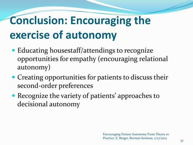 Encouraging patient autonomy | PPTX