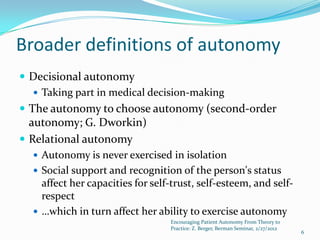 Encouraging patient autonomy | PPTX