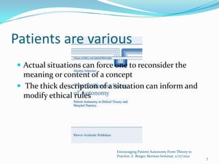Encouraging patient autonomy | PPTX