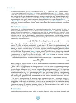 Encrypted sensing of fingerprint image | PDF | Free Download