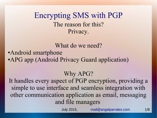 Encrypting SMS with PGP | ODP