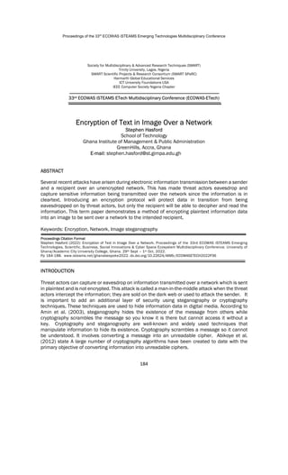 Encryption of Text in Image Over a Network | PDF | Information and Network Security | Computing