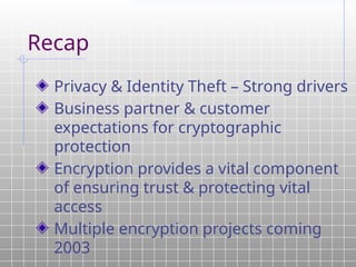 Cryptography Overview Presentation circa 2005 | PPTX