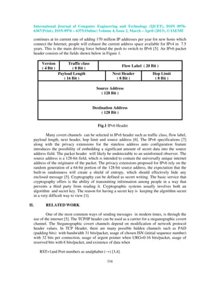 Encryption & steganography in i pv6 source address | PDF