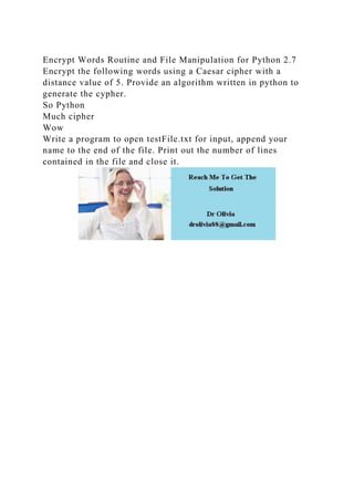 Encrypt Words Routine and File Manipulation for Python 2.7Encrypt .docx
