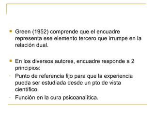 Encuadre psicoanalítico y función continente | PPT