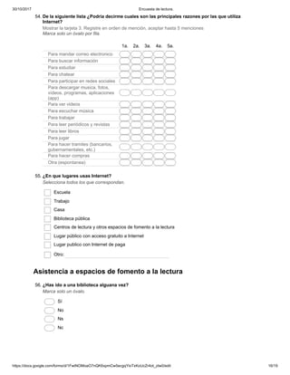 Encuesta de lectura lista | PDF