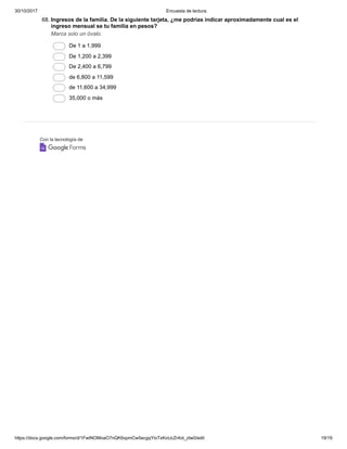 Encuesta de lectura lista | PDF