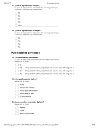 Encuesta de lectura lista | PDF