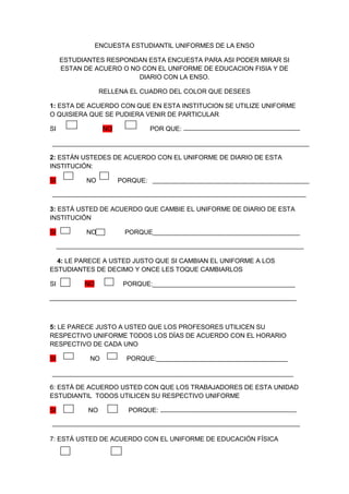 Encuesta estudiantil uniformes de la enso | DOCX