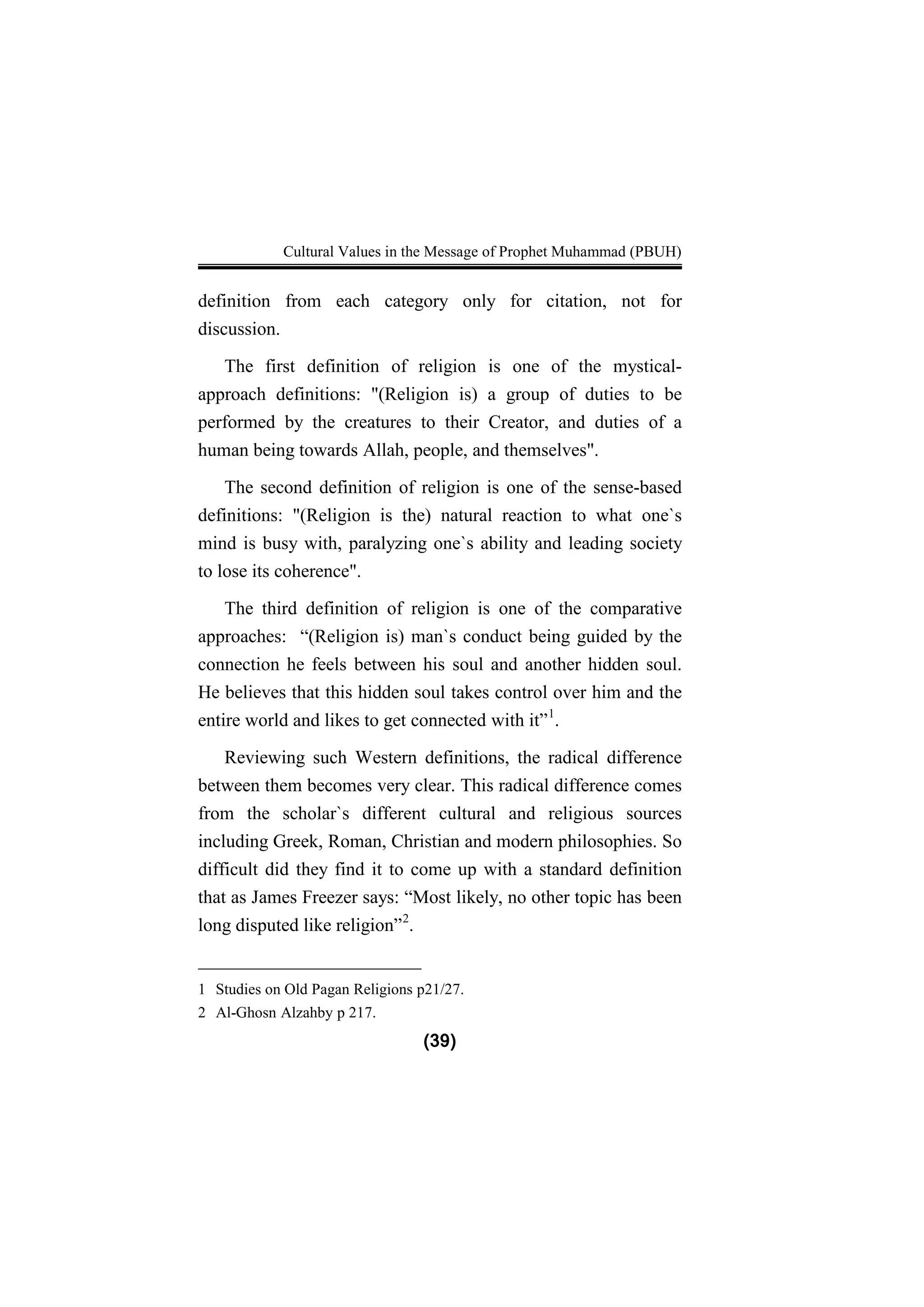 Cultural values in the message of Prophet Muhammad ﷺ | PDF